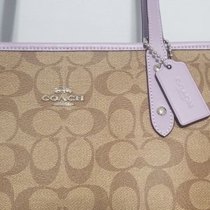 Coach | Bags | Coach F58292 City Zip Tote In Khaki Lilac Nwt | Poshmark